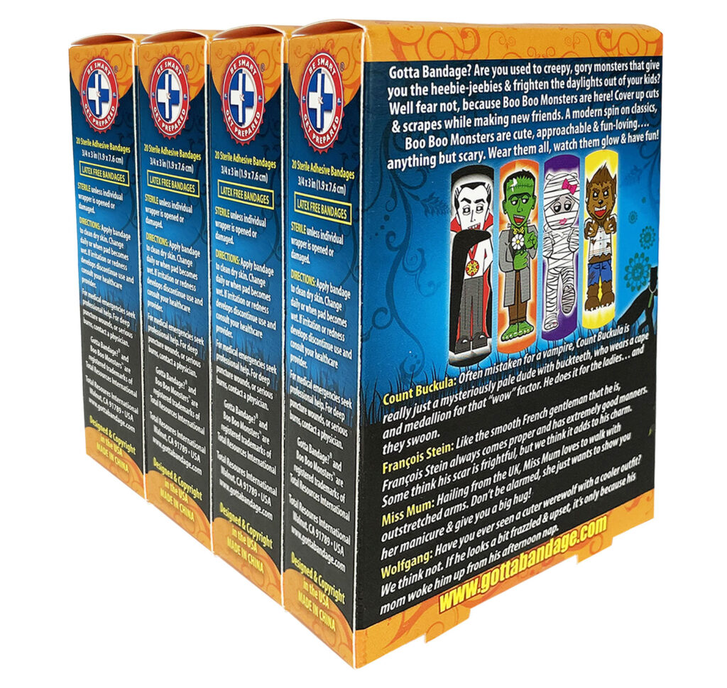 Boo Boo Monsters Bandages - 4 pack - First Aid Plus More