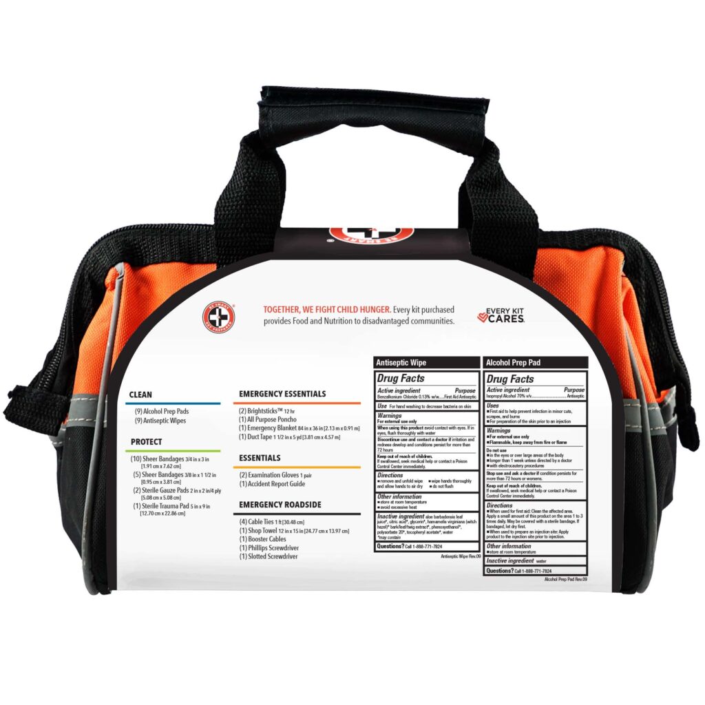 Auto Emergency Roadside Kit - 52 pcs - First Aid Plus More