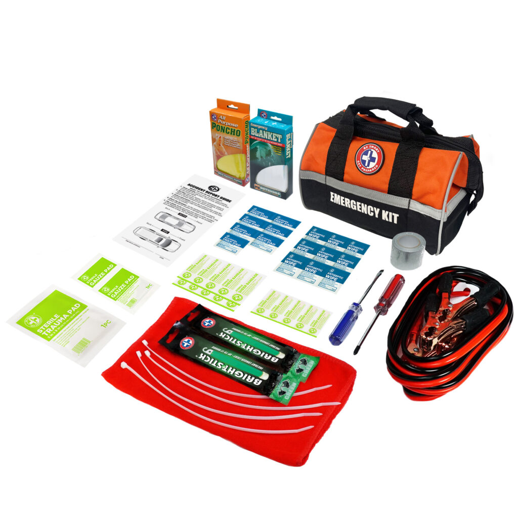 Auto Emergency Roadside Kit - 52 pcs - First Aid Plus More