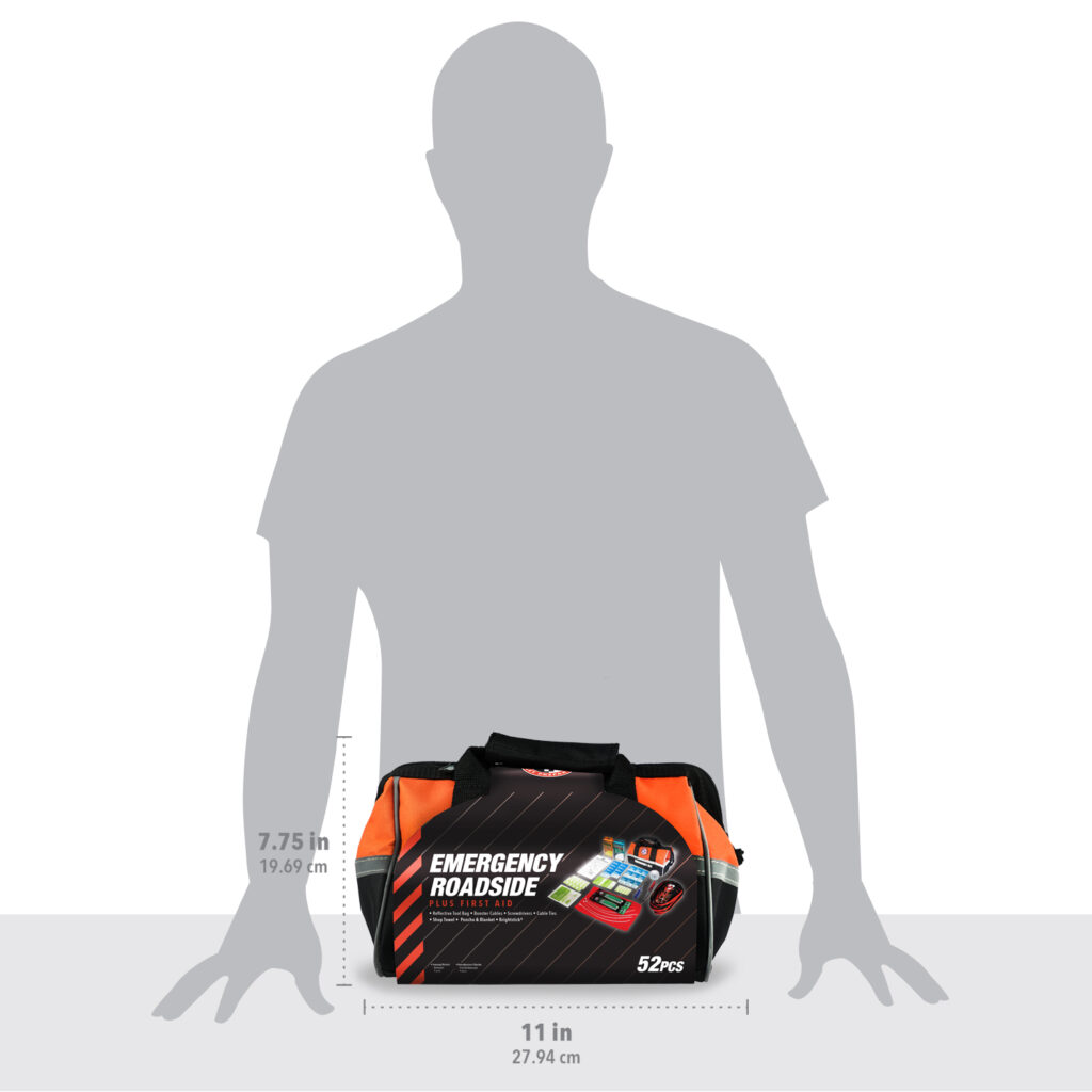 Auto Emergency Roadside Kit - 52 pcs - First Aid Plus More