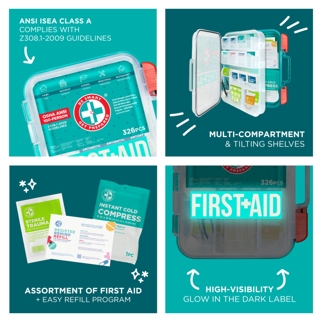 OSHA/ANSI First Aid Kit - 326 pcs - First Aid Plus More