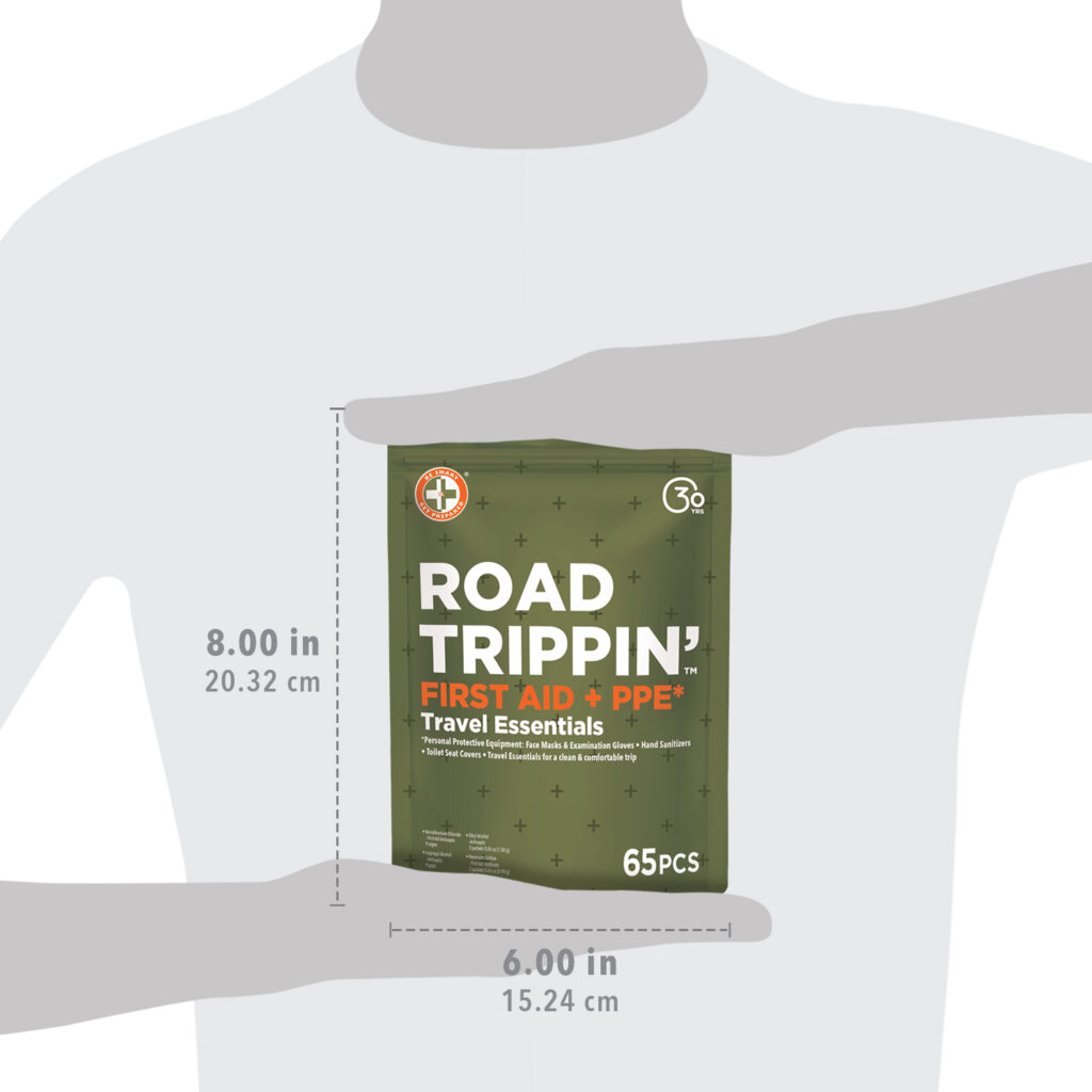 Road Trippin’ First Aid +PPE Travel Essentials - 65 pcs - First Aid ...