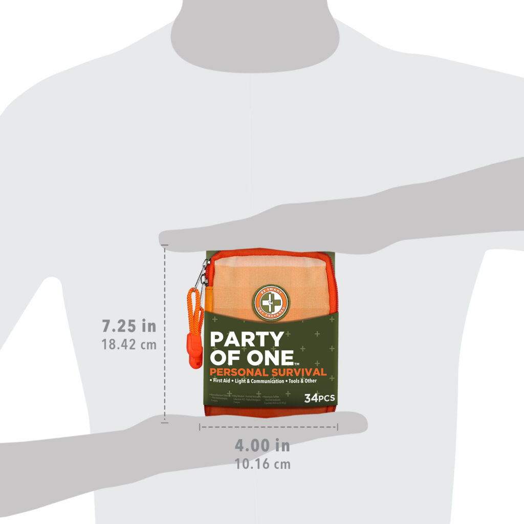 Party of One Personal Survival Kit - 34 pcs - First Aid Plus More